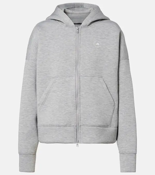 Adidas By Stella McCartney Scuba Jersey Zip-up Hoodie - Grey