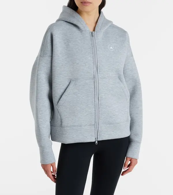 Adidas By Stella McCartney Scuba Jersey Zip-up Hoodie - Grey