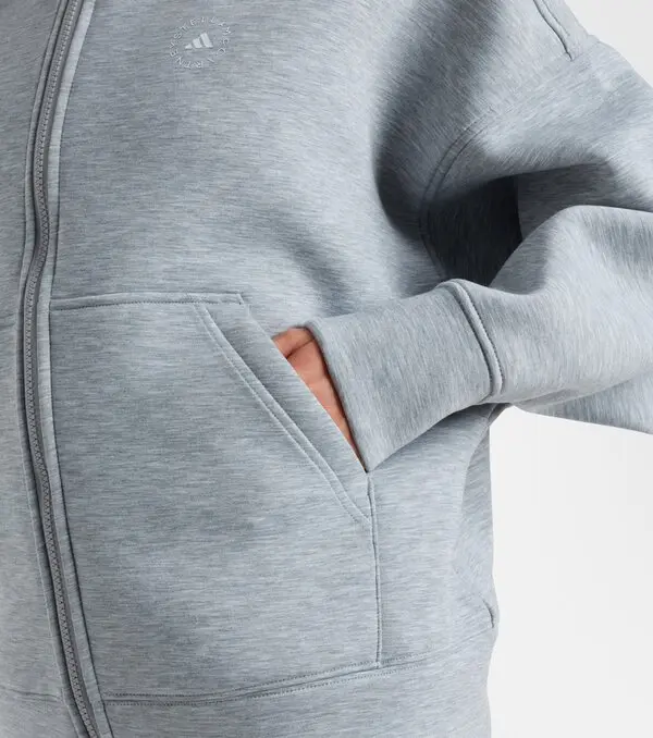 Adidas By Stella McCartney Scuba Jersey Zip-up Hoodie - Grey