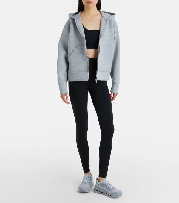 Adidas By Stella McCartney Scuba Jersey Zip-up Hoodie - Grey
