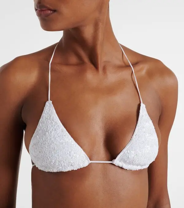 Oseree Bridal Sequined Bikini - White