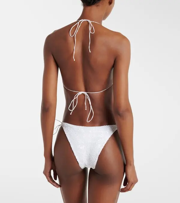 Oseree Bridal Sequined Bikini - White
