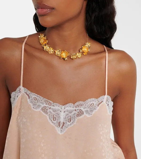 Chloé Lace-trimmed Silk Jacquard Camisole - Pink