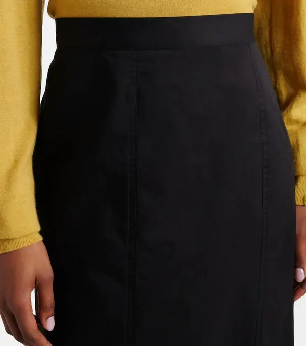 Plan C Ruffled Cotton-blend Poplin Midi Skirt
