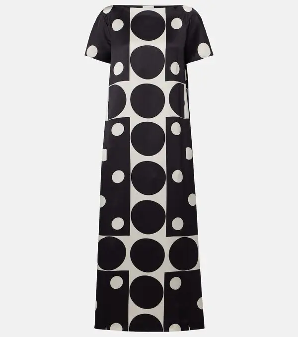 Dries Van Noten Polka-dot Maxi Dress - Black