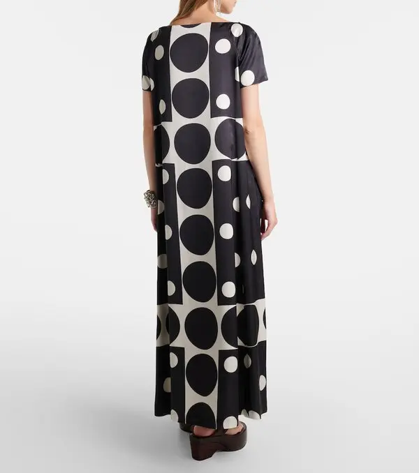 Dries Van Noten Polka-dot Maxi Dress - Black