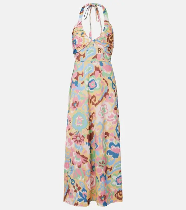 Rixo Ilyana Printed Cotton Jersey Midi Dress - Multicoloured