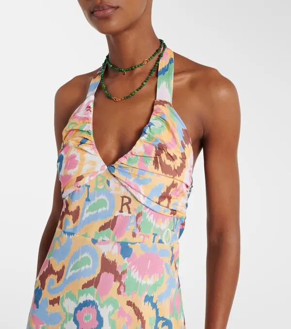 Rixo Ilyana Printed Cotton Jersey Midi Dress