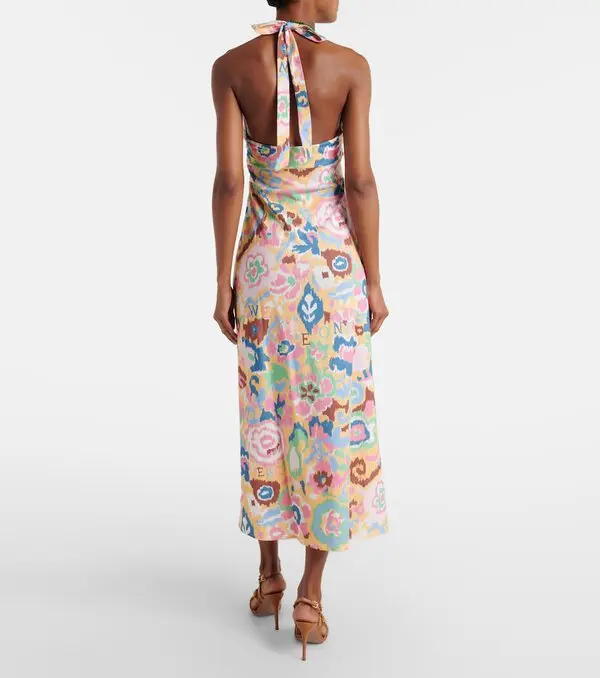 Rixo Ilyana Printed Cotton Jersey Midi Dress