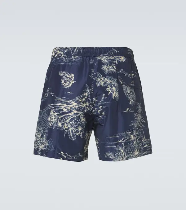 Moncler Archivio Floral Swim Trunks - Blue