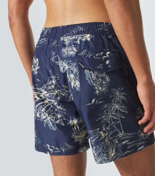 Moncler Archivio Floral Swim Trunks - Blue