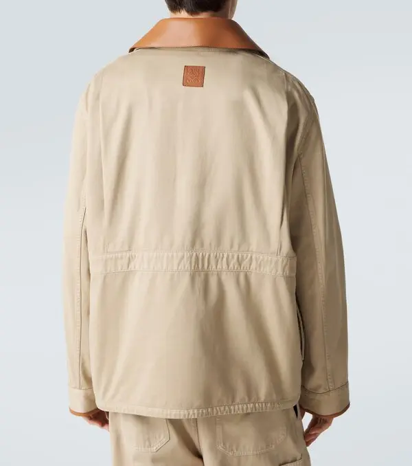 Loewe Paula's Ibiza Leather-trimmed Cotton Jacket - Beige
