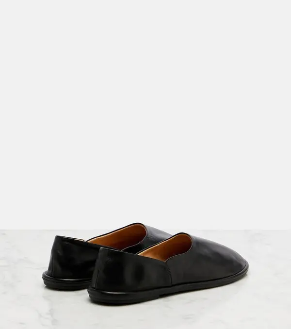 THE ROW Canal Leather Slip-on Shoes - Black