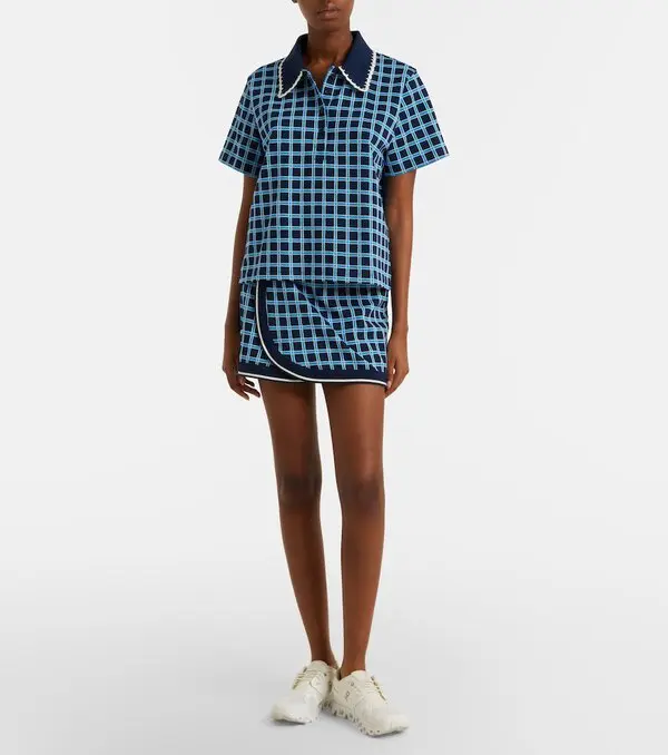 The Upside Clubhouse Reece Checked Cotton Miniskirt
