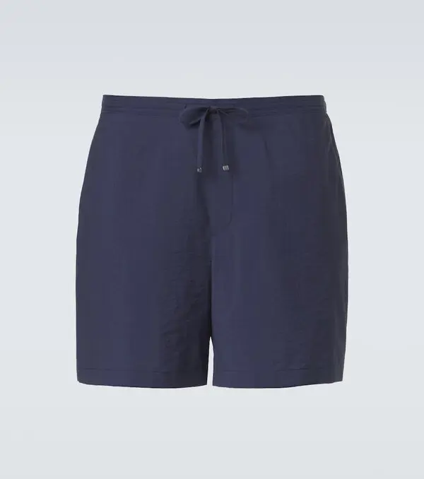 Loewe Paula's Ibiza Cotton-blend Poplin Shorts - Blue