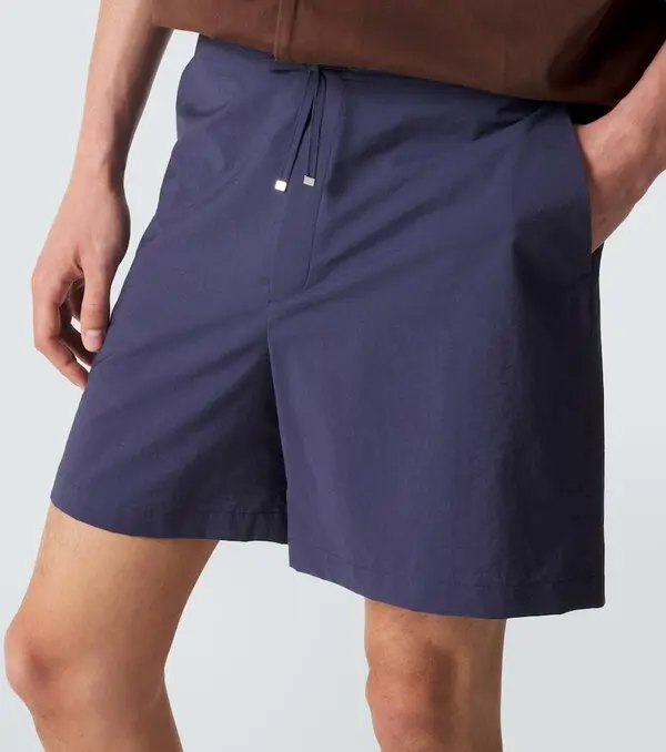 Loewe Paula's Ibiza Cotton-blend Poplin Shorts - Blue