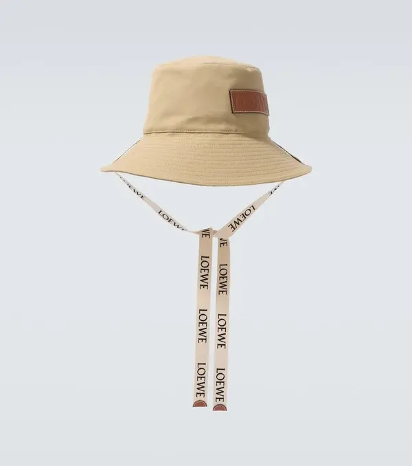 Loewe Logo Canvas Bucket Hat - Beige
