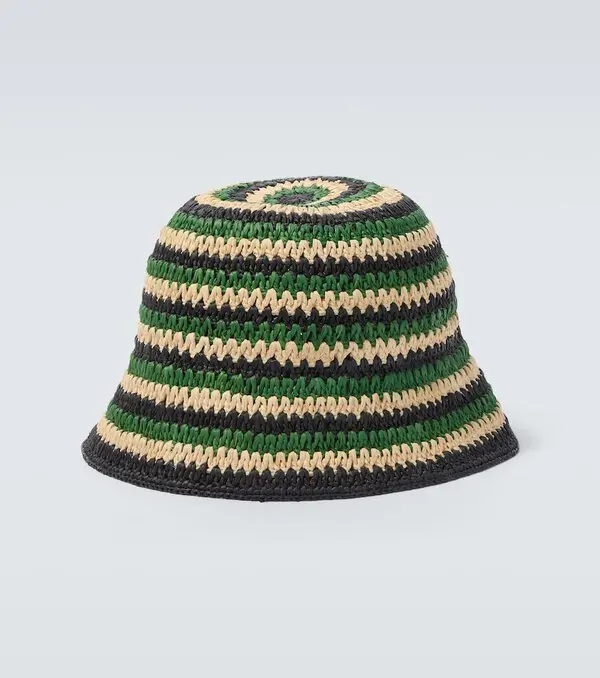 Loewe Paula's Ibiza Striped Raffia Bucket Hat