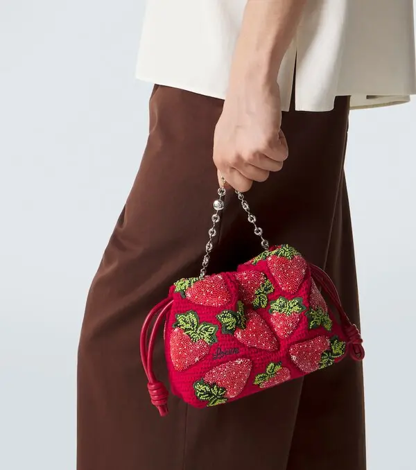 Loewe Paula's Ibiza Flamenco Mini Beaded Clutch