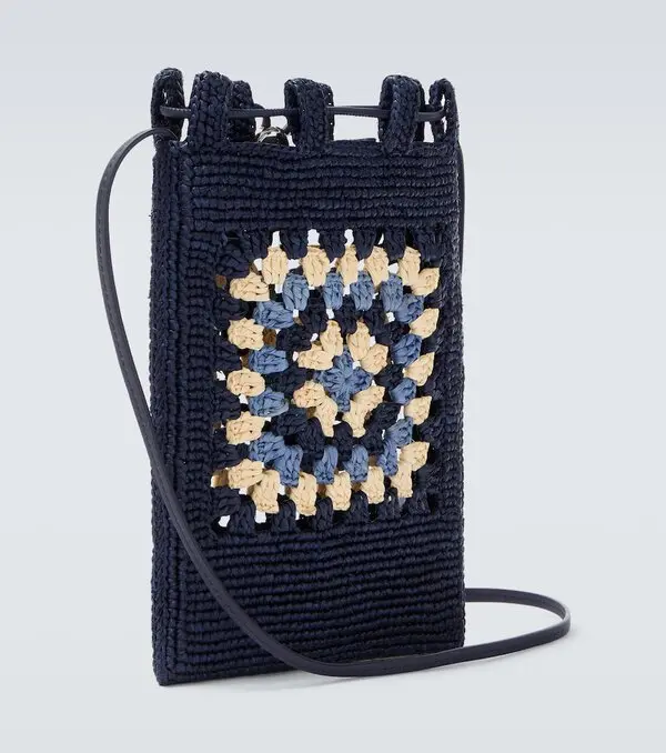 Loewe Paula's Ibiza Crochet Raffia Pouch With Strap