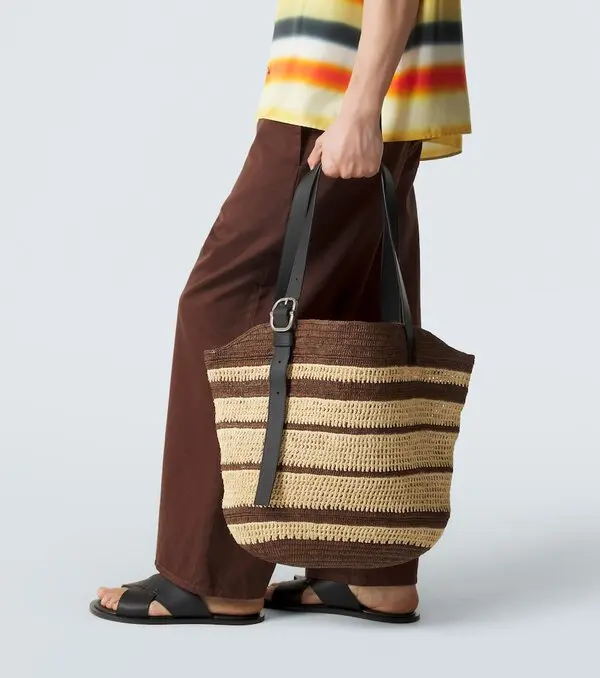 Loewe Paula's Ibiza Loop Raffia Basket Bag - Beige