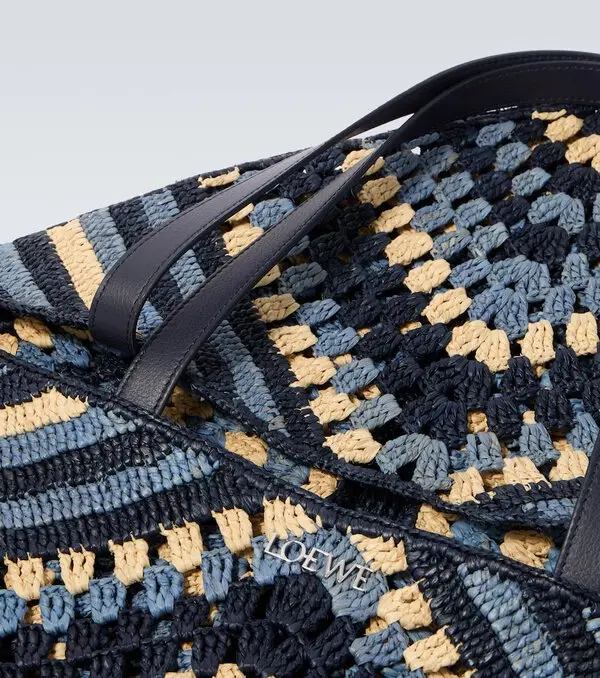 Loewe Puzzle Fold Xl Raffia Tote Bag