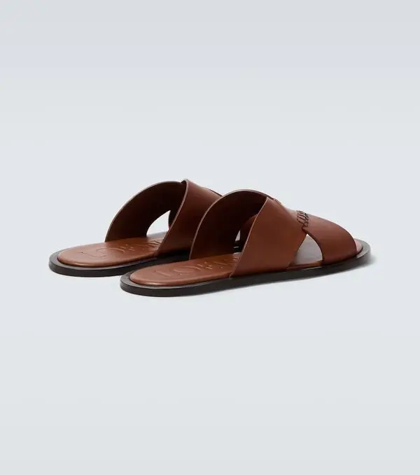Loewe Paula's Ibiza Flex Leather Sandals - Brown