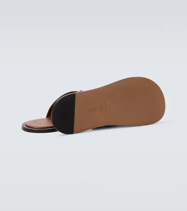 Loewe Paula's Ibiza Flex Leather Sandals - Brown