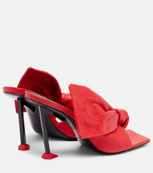 Givenchy Bow Detail Leather Mules - Red
