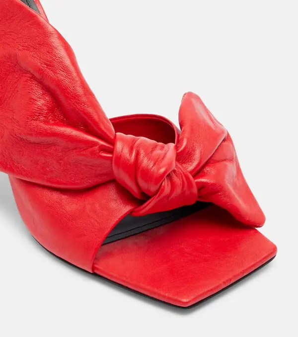 Givenchy Bow Detail Leather Mules - Red