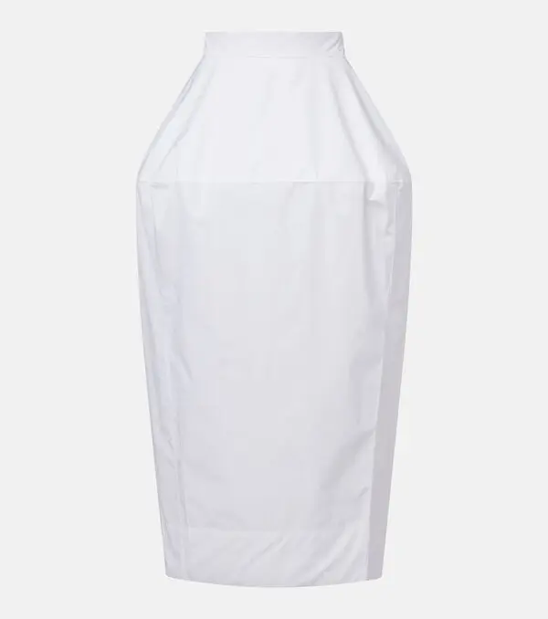 RÓHE Cotton Poplin Midi Skirt - White