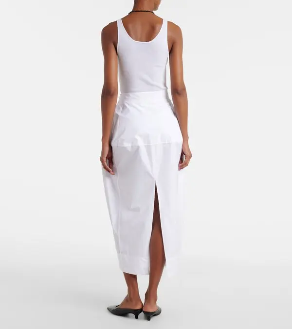 RÓHE Cotton Poplin Midi Skirt