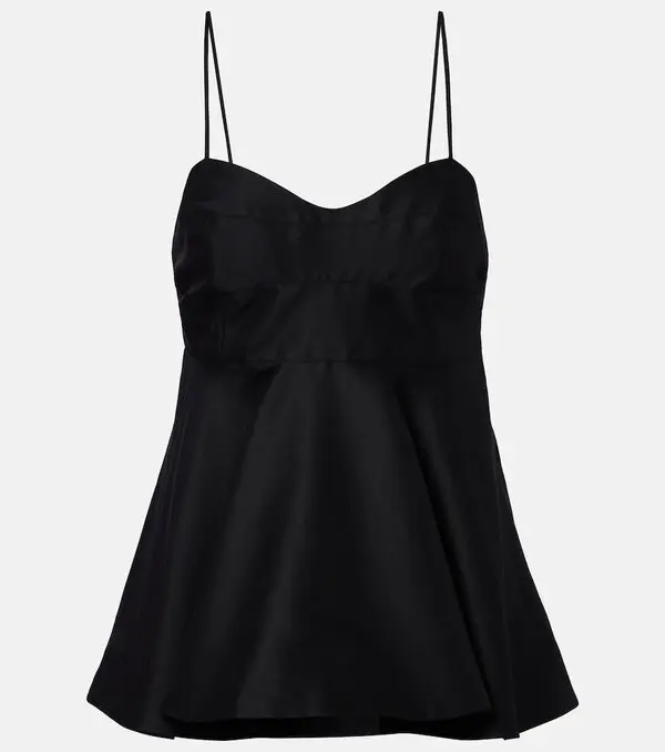 RÓHE Peplum Wool And Silk Bustier Top - Black