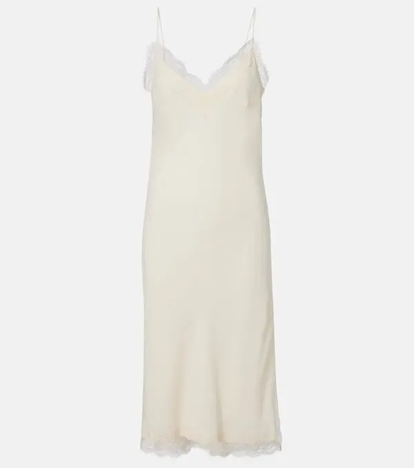 RÓHE Lace-trimmed Slip Dress - White