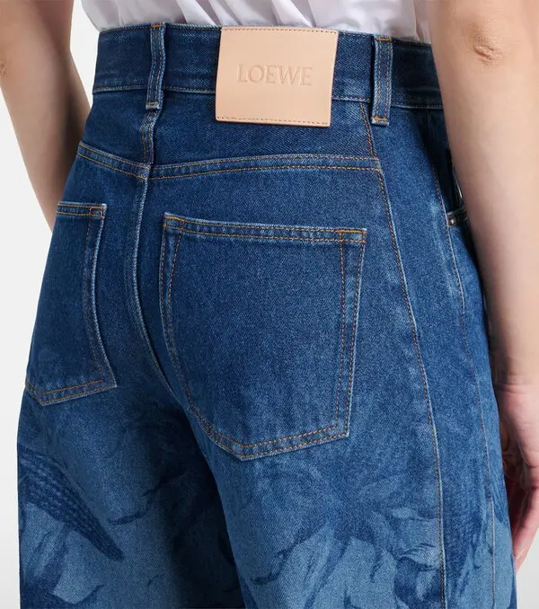 Loewe Paula's Ibiza Printed Barrel-leg Jeans - Blue