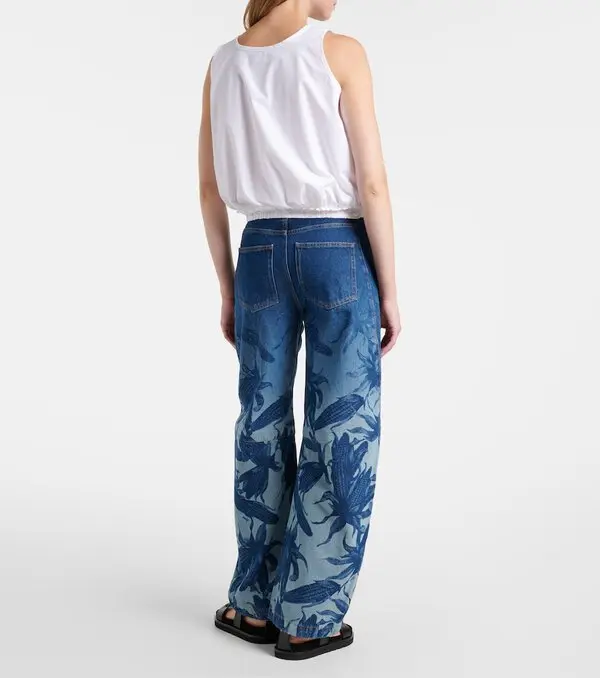 Loewe Paula's Ibiza Printed Barrel-leg Jeans - Blue