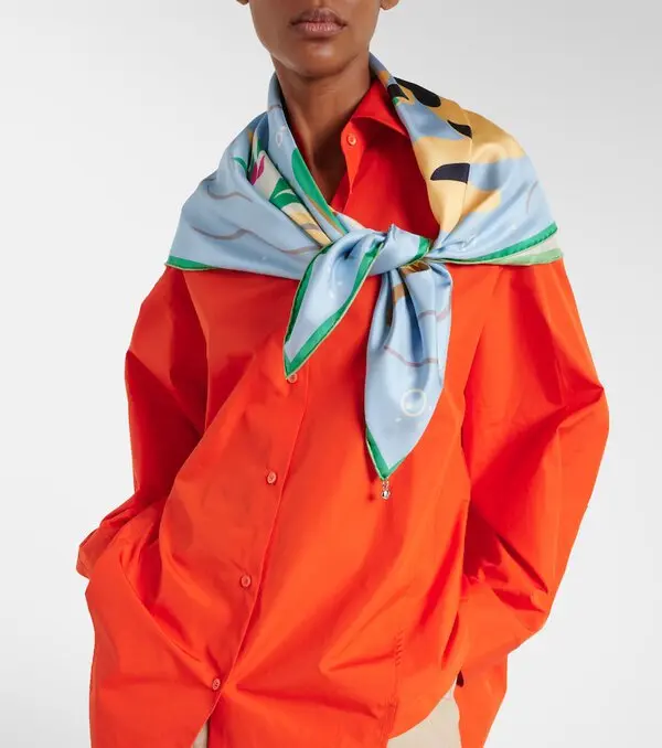 Loewe Printed Silk Twill Scarf - Multicoloured