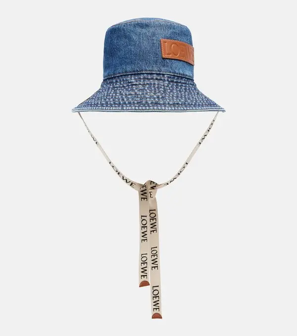 Loewe Logo Denim Bucket Hat - Blue