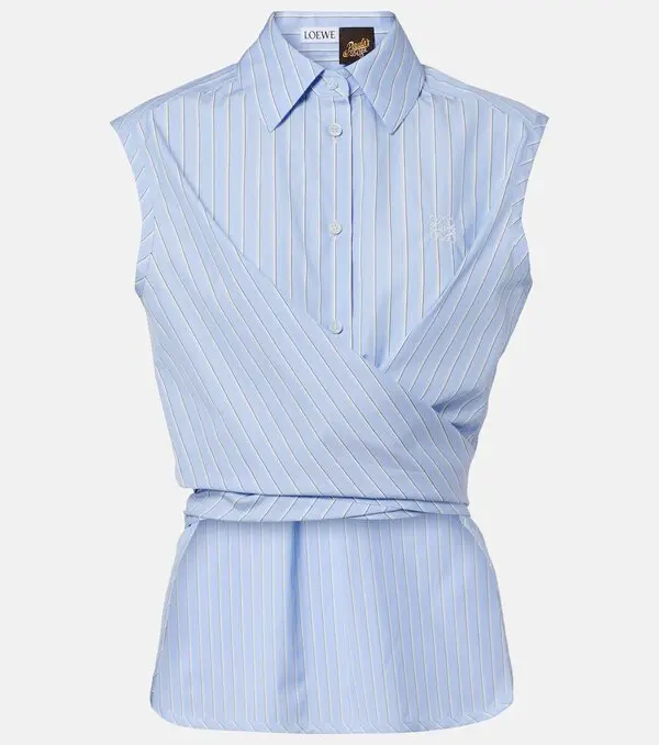 Loewe Paula's Ibiza Striped Cotton Poplin Shirt - Blue