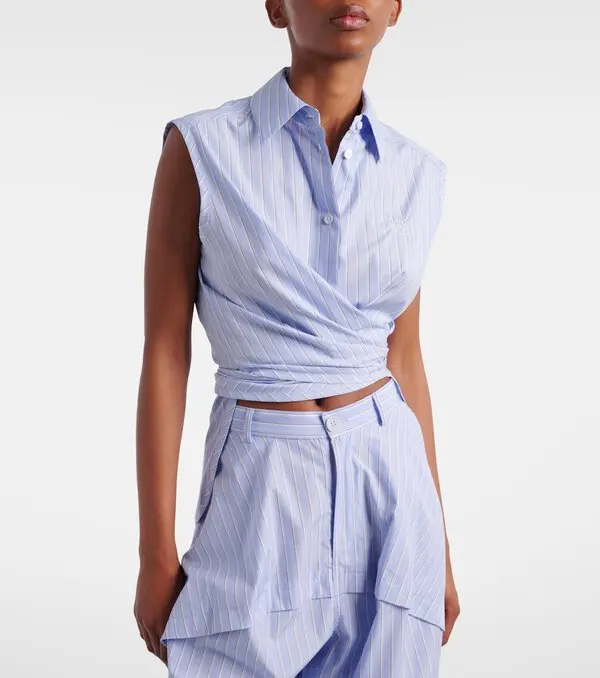 Loewe Paula's Ibiza Striped Cotton Poplin Shirt - Blue