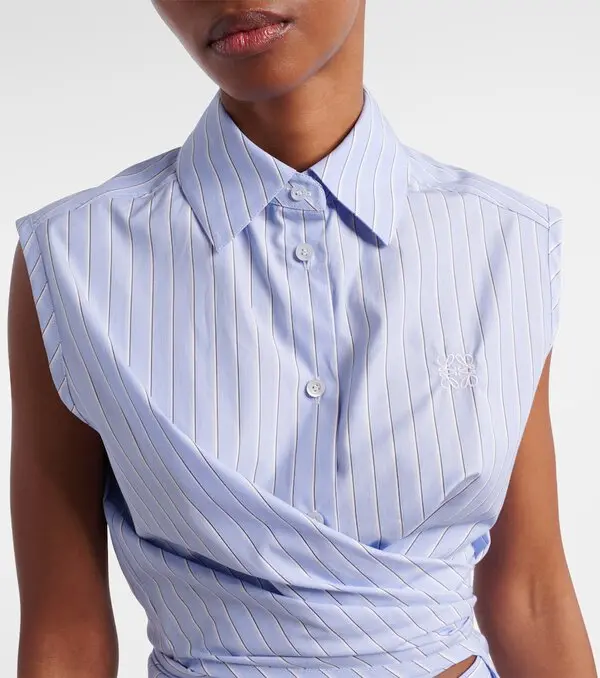 Loewe Paula's Ibiza Striped Cotton Poplin Shirt - Blue