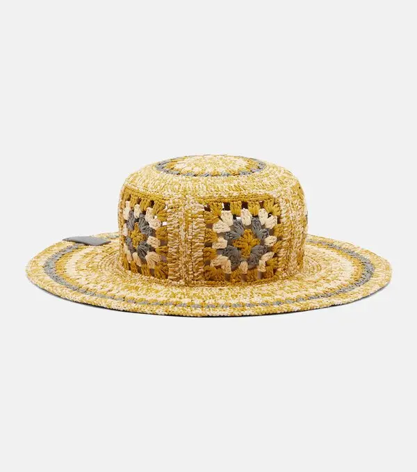 Loewe Paula's Ibiza Crochet Raffia Bucket Hat - Beige
