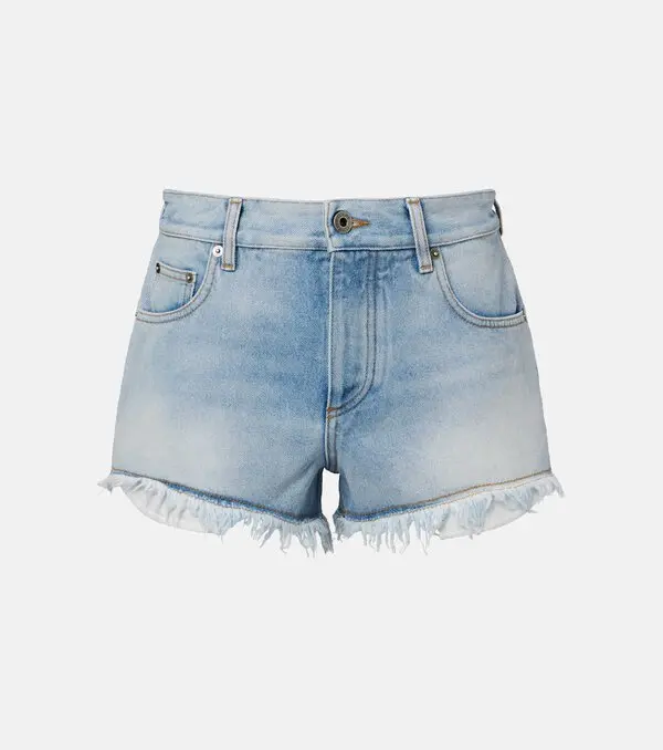 Loewe Anagram Denim Shorts - Blue