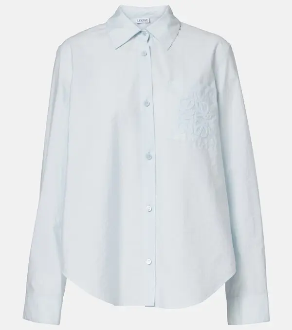 Loewe Cotton-blend Poplin Shirt - Blue