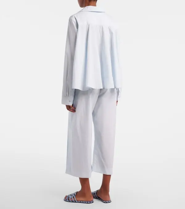 Loewe Paula's Ibiza Cotton-blend Poplin Wide-leg Pants