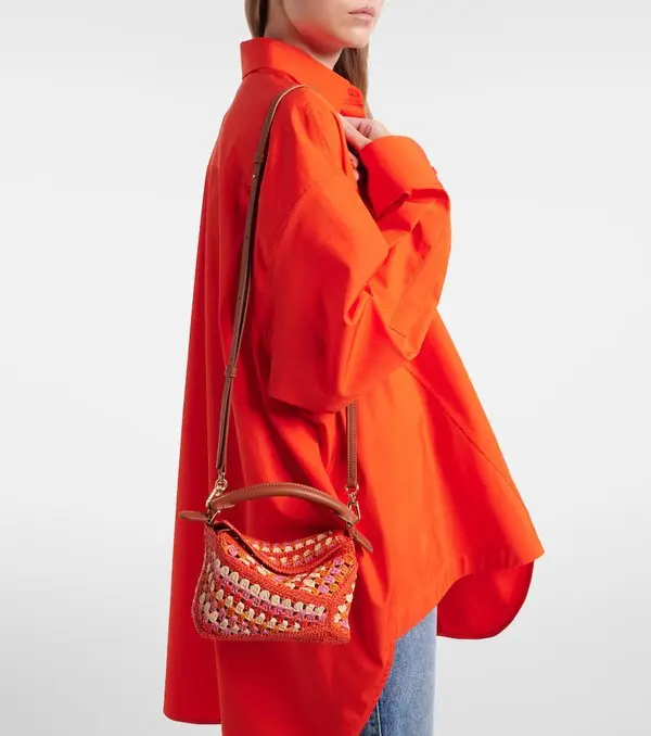 Loewe Paula's Ibiza Puzzle Mini Raffia Top-handle Bag - Orange