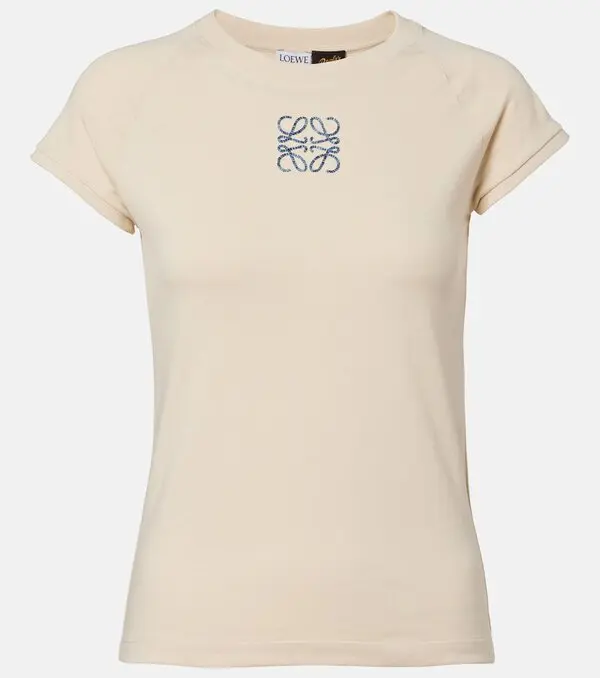 Loewe Anagram Cotton T-shirt - Beige