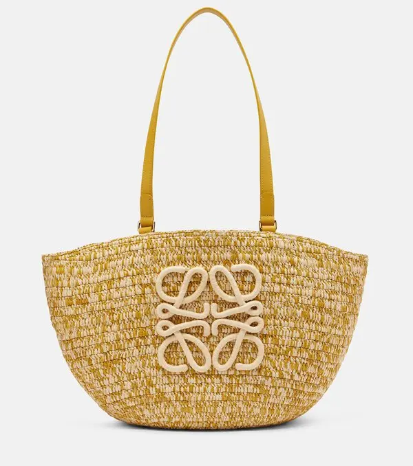 Loewe Paula's Ibiza Eclipse Medium Raffia Basket Bag - Yellow