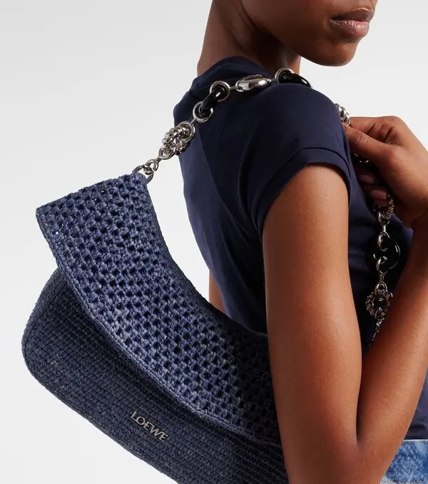 Loewe Paula's Ibiza Ola Medium Shoulder Bag - Blue