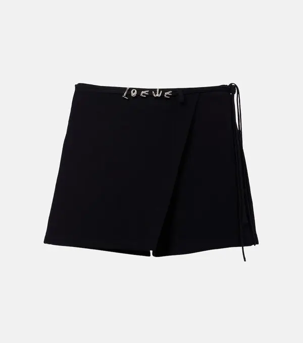 Loewe Paula's Ibiza Cotton And Silk Crêpe Skort - Black
